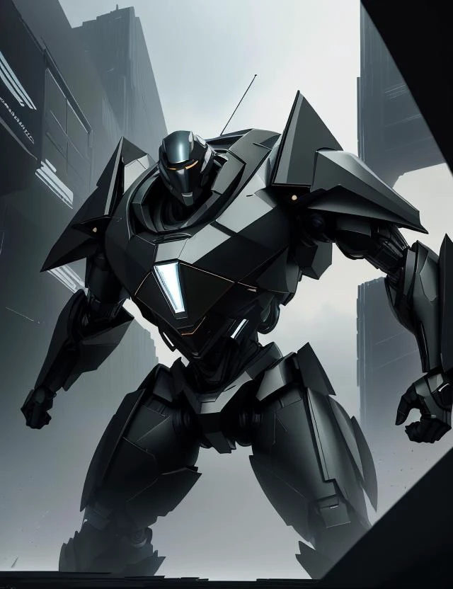 A close up of a robot standing in front of a building - SeaArt AI