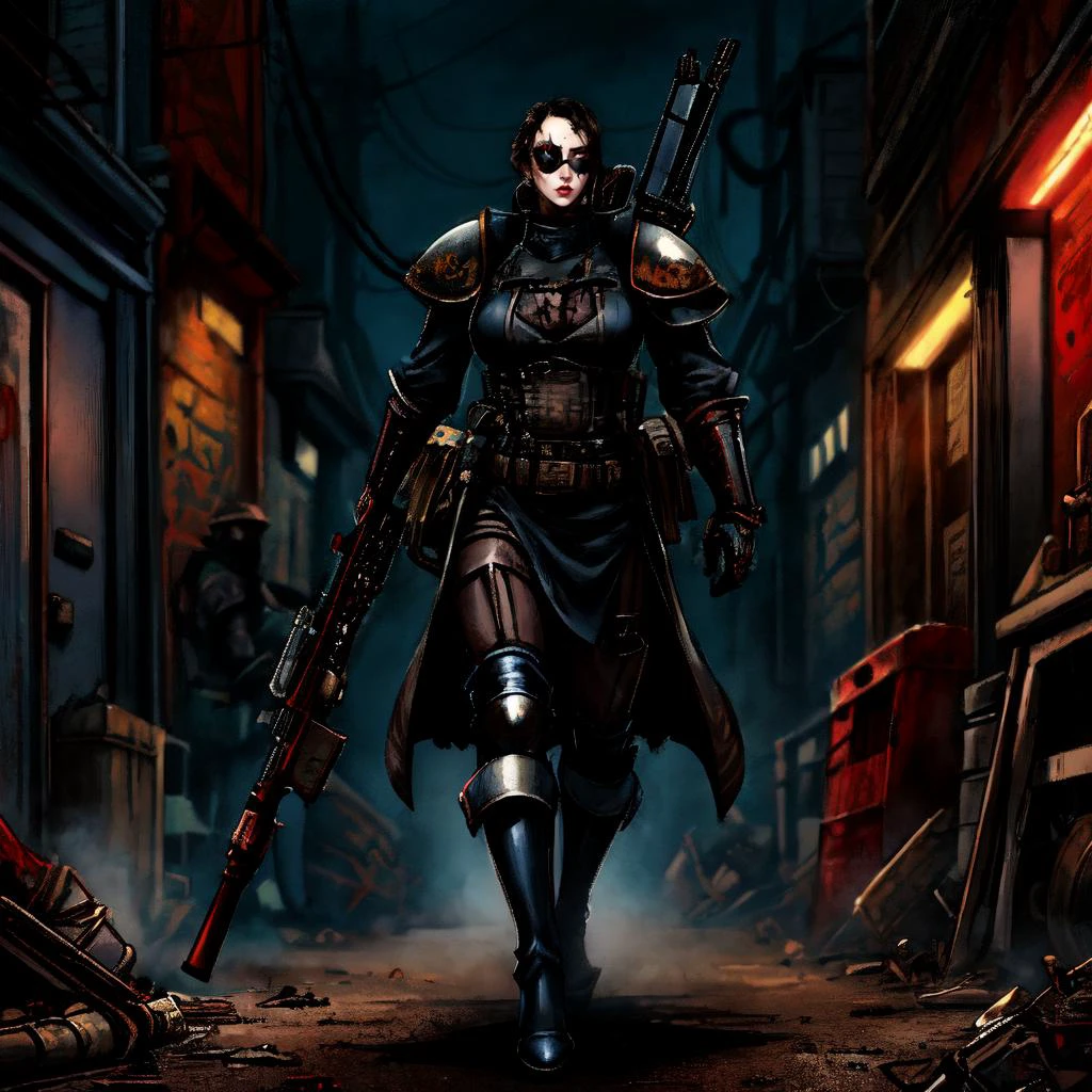 nqstrman, solo, armor, weapon, holding weapon - SeaArt AI