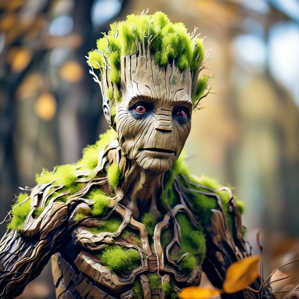 A close up of a man with a tree costume on - SeaArt AI