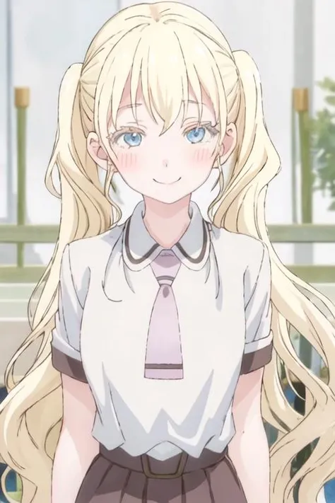 A close up of a person with long blonde hair wearing a tie - SeaArt AI