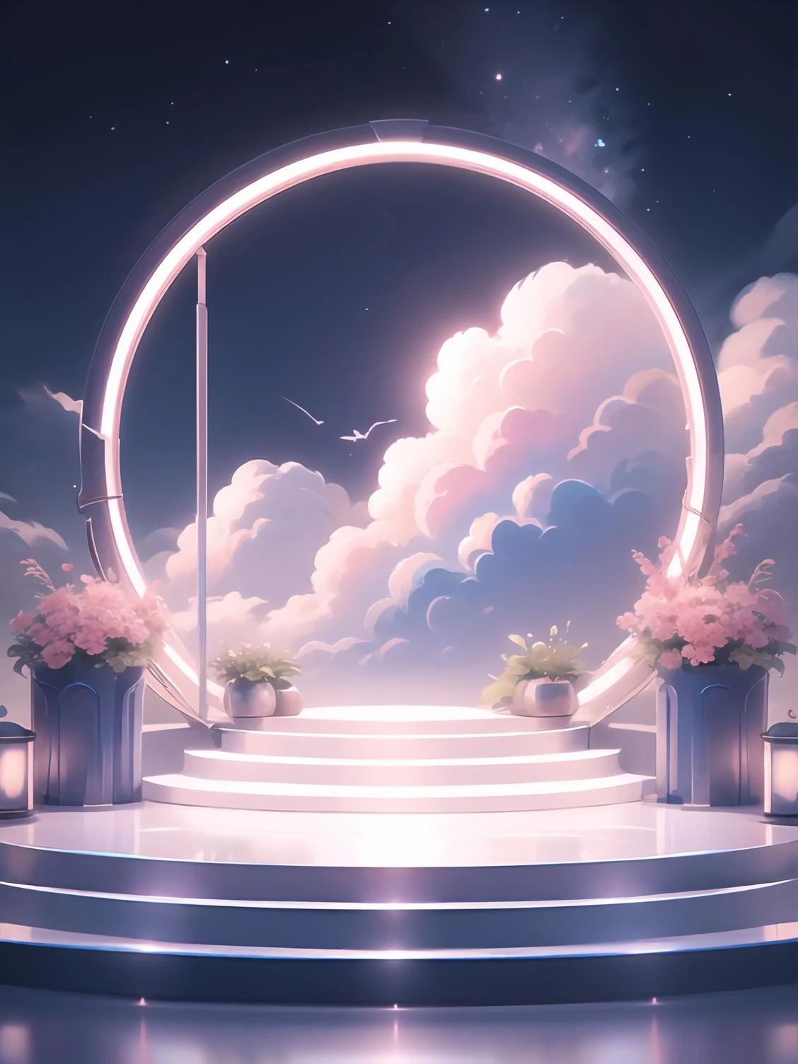 no humans,sky,cloud,scenery,flower - SeaArt AI