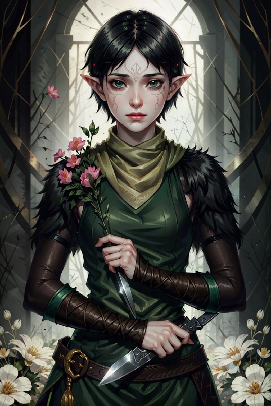 Merrill (Dragon Age) created with SeaArt AI