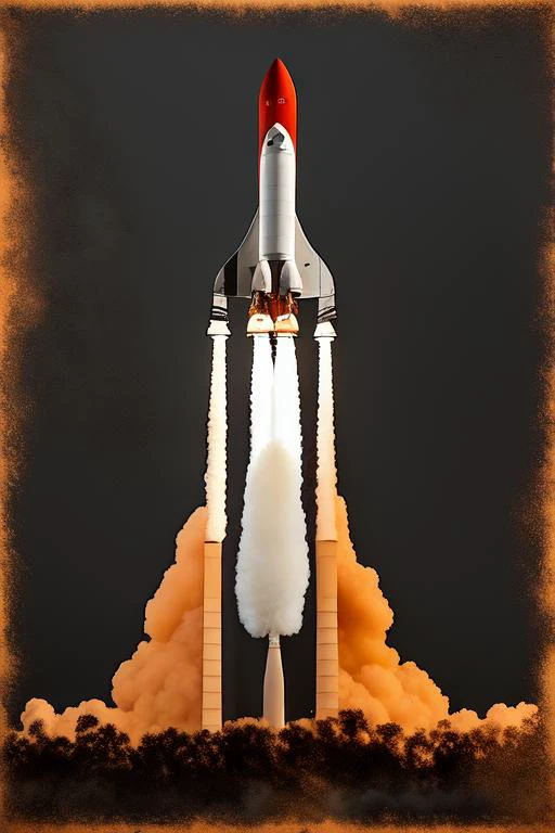 best quality,design_on_black_background,Rocket launching - SeaArt AI