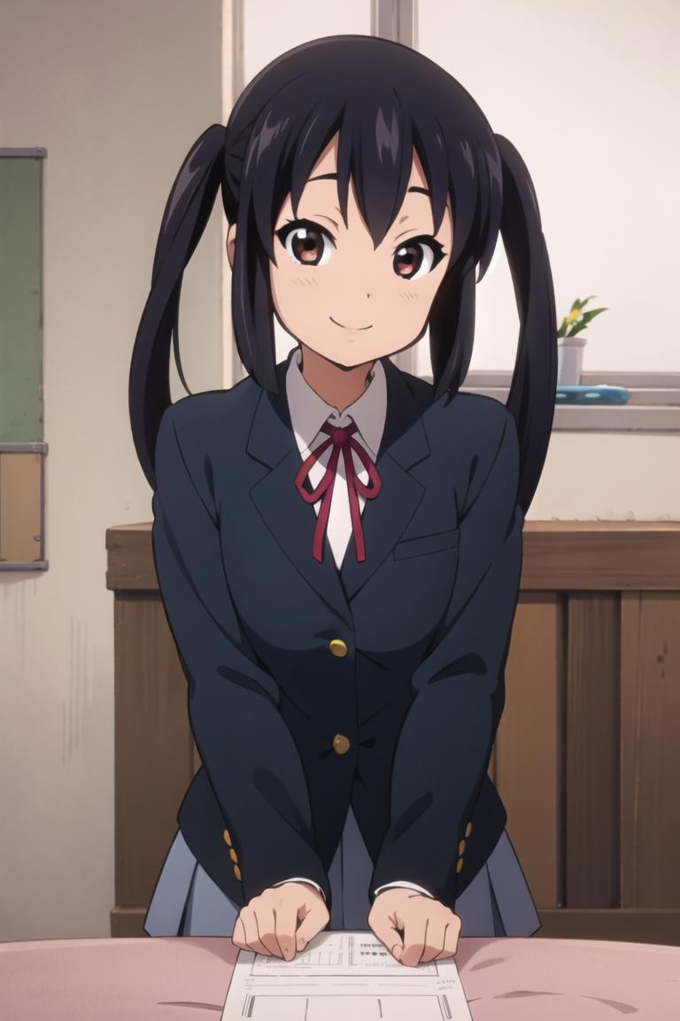 A close up of a person in a school uniform sitting at a desk - SeaArt AI