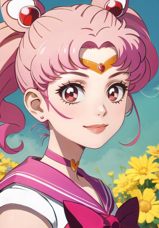 sailor_chibi_moon, smirk, portrait,, (masterpiece, best quality ...