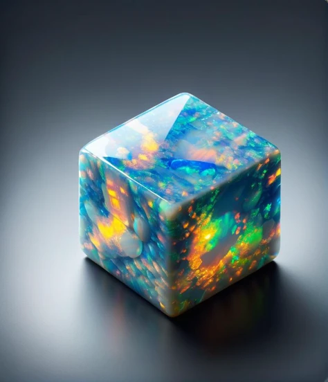 A close up of a colorful object on a black surface - SeaArt AI