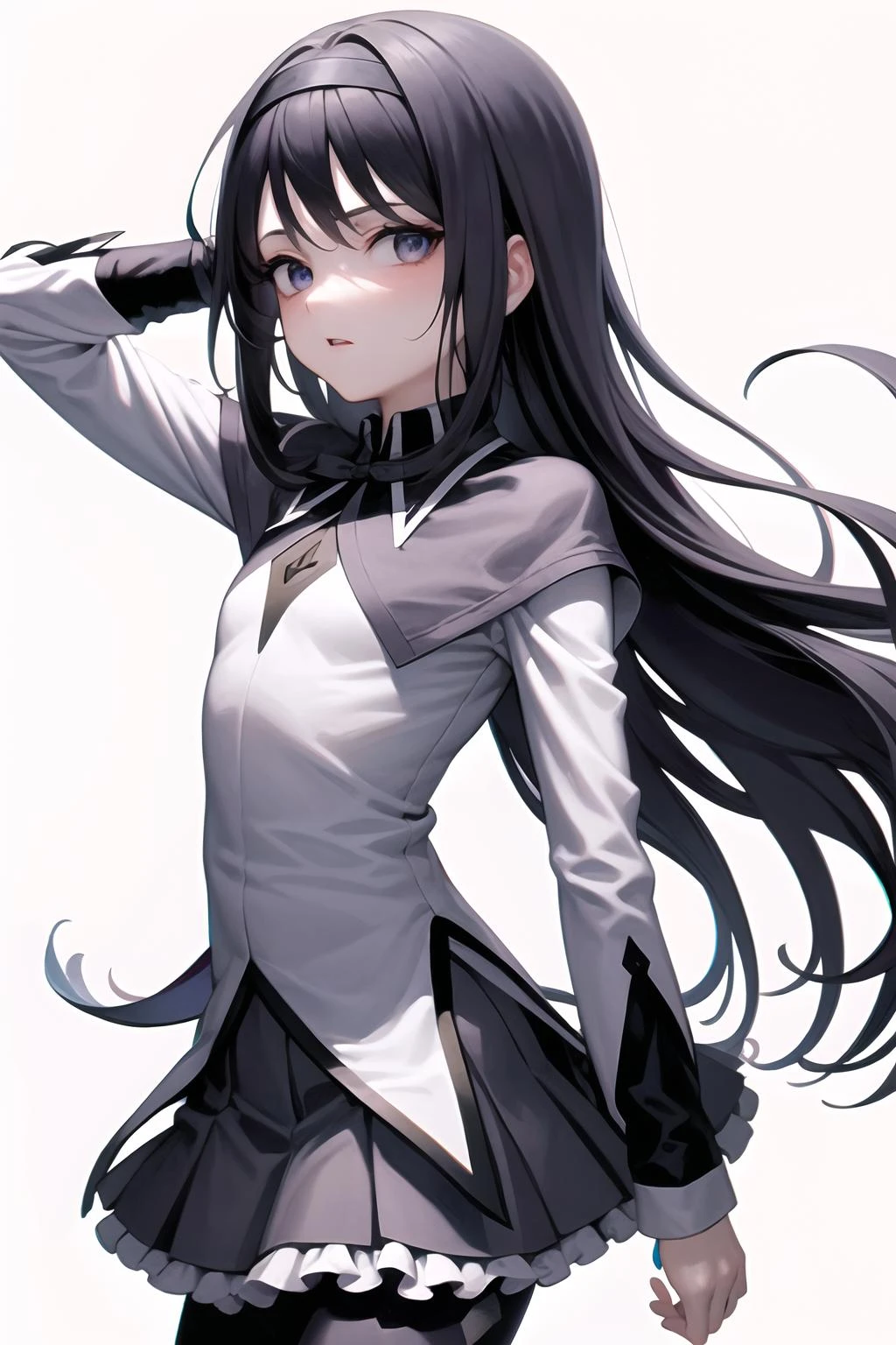 bp-homura, 1girl, long hair, solo, akemi homura - SeaArt AI