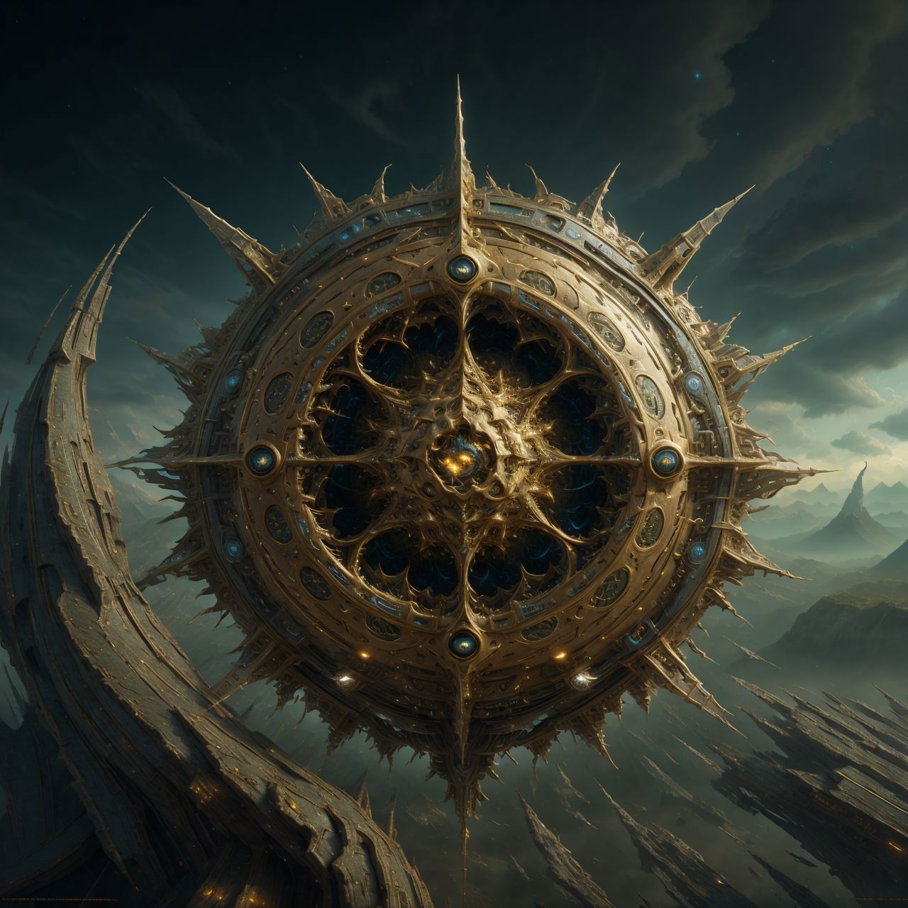 A large circular object with many spikes and spikes on it - SeaArt AI