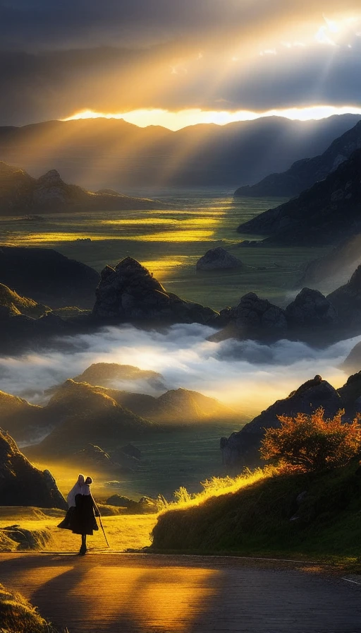 God rays, sharp focus, elven, elven architecture, elven city, royal ...