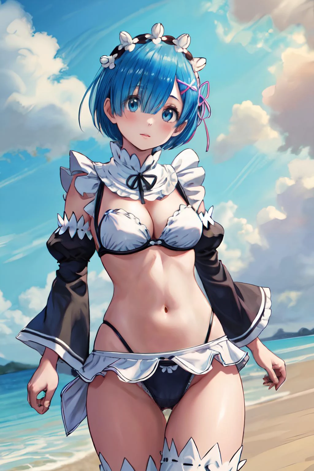 (masterpiece, best quality;1.3), ultra detailed, Looking at viewer, rem_re_zero - SeaArt AI