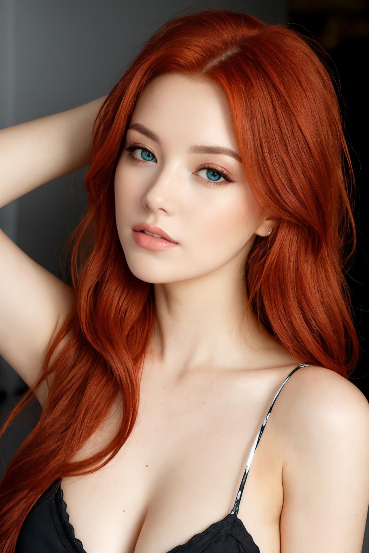 photo of a redhead woman with - SeaArt AI