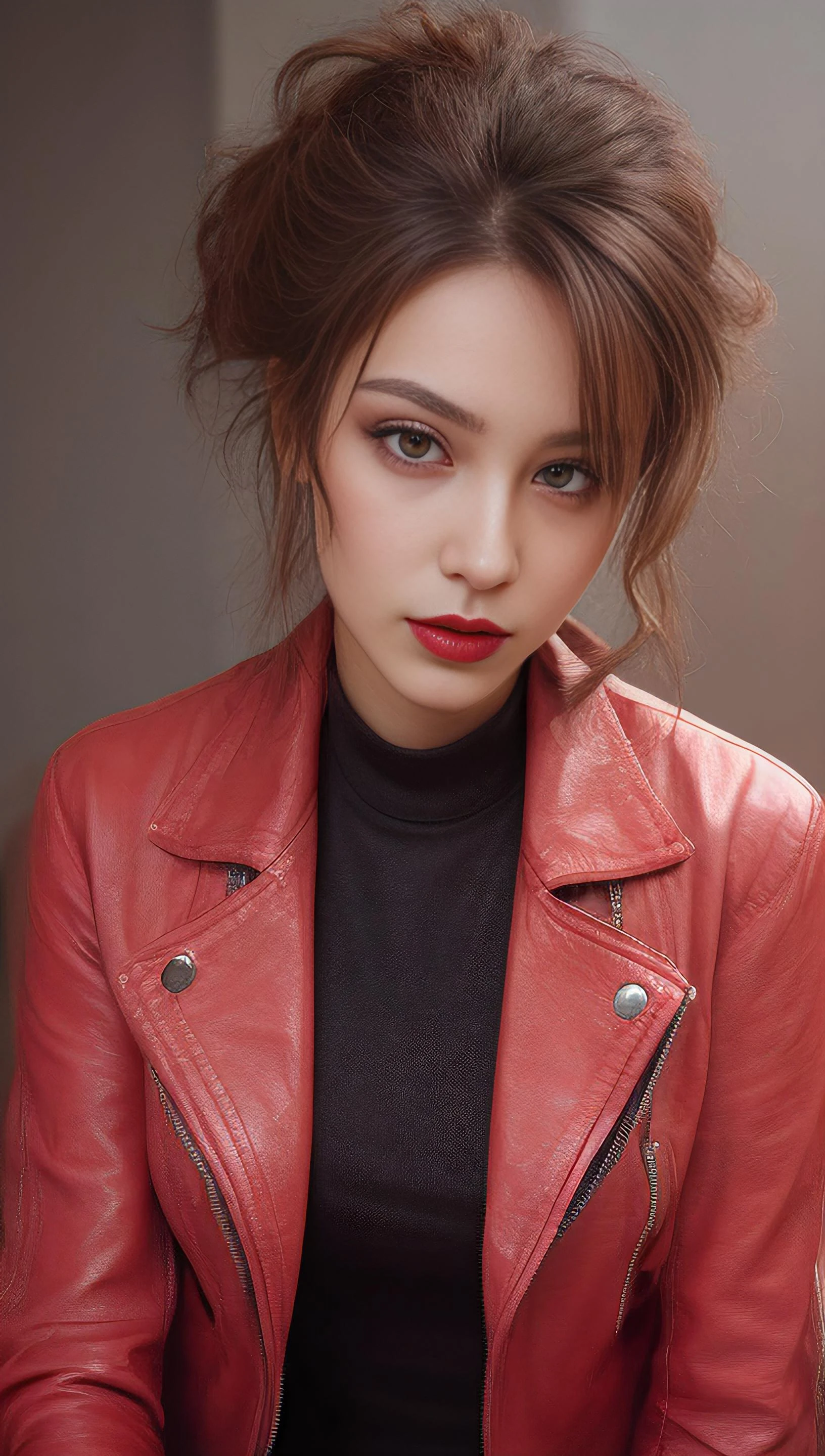 Woman, intense gaze, smoky eyes, subtle smile, lipstick matte - SeaArt AI