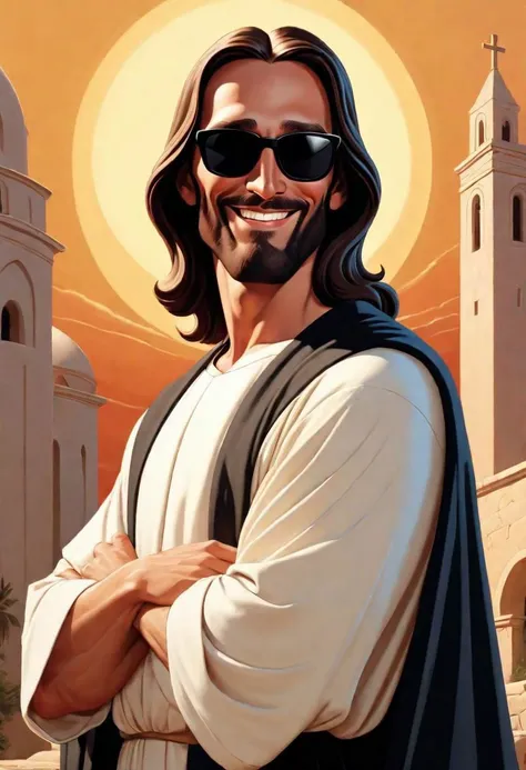 jesus christ wearing sunglasses - SeaArt Al - Free Al Art Generator