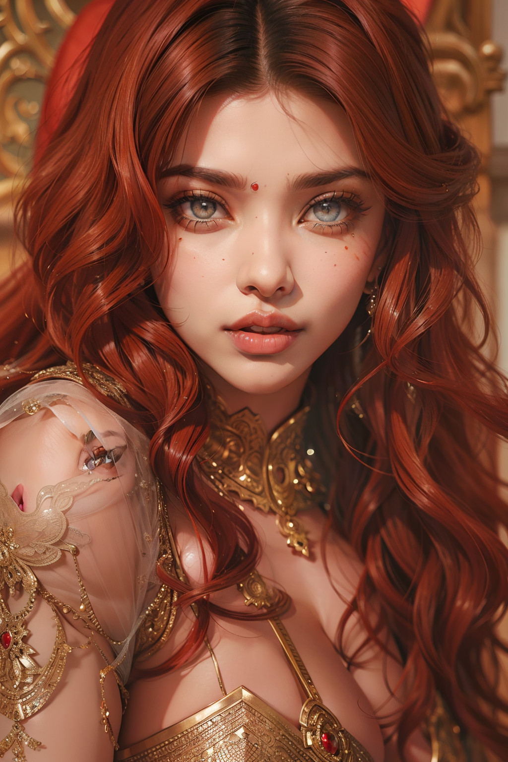 The Red Princess created with SeaArt AI