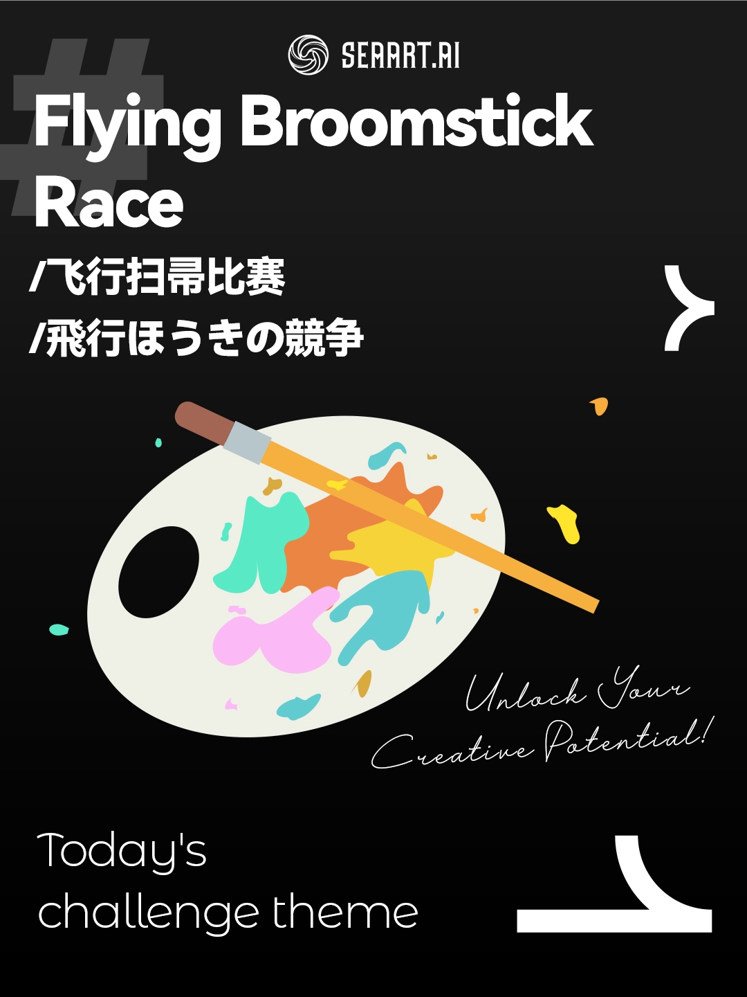 (0205) Today's challenge theme: Flying Broomstick Race/飞行扫帚比赛/飛行ほうきの競争 ...